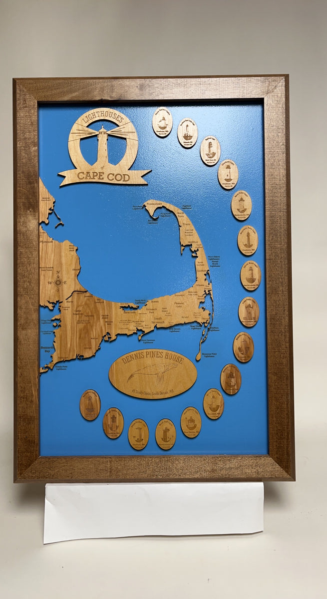 Cape Cod Lighthouse Map| Personal Handcrafted Displays