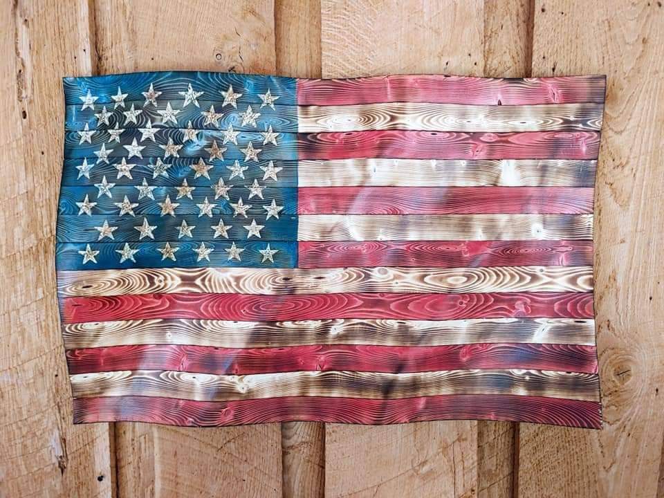 Rustic Waving American Flag! 🇺🇲👨‍🎨| Personal Handcrafted Displays