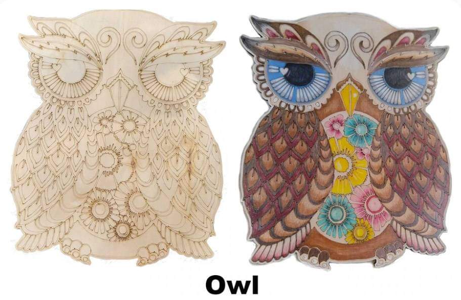 Do It Yourself-Adult Coloring-Wood Owl!| Personal Handcrafted Displays