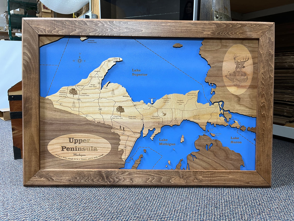 Upper Peninsula Map| Personal Handcrafted Displays