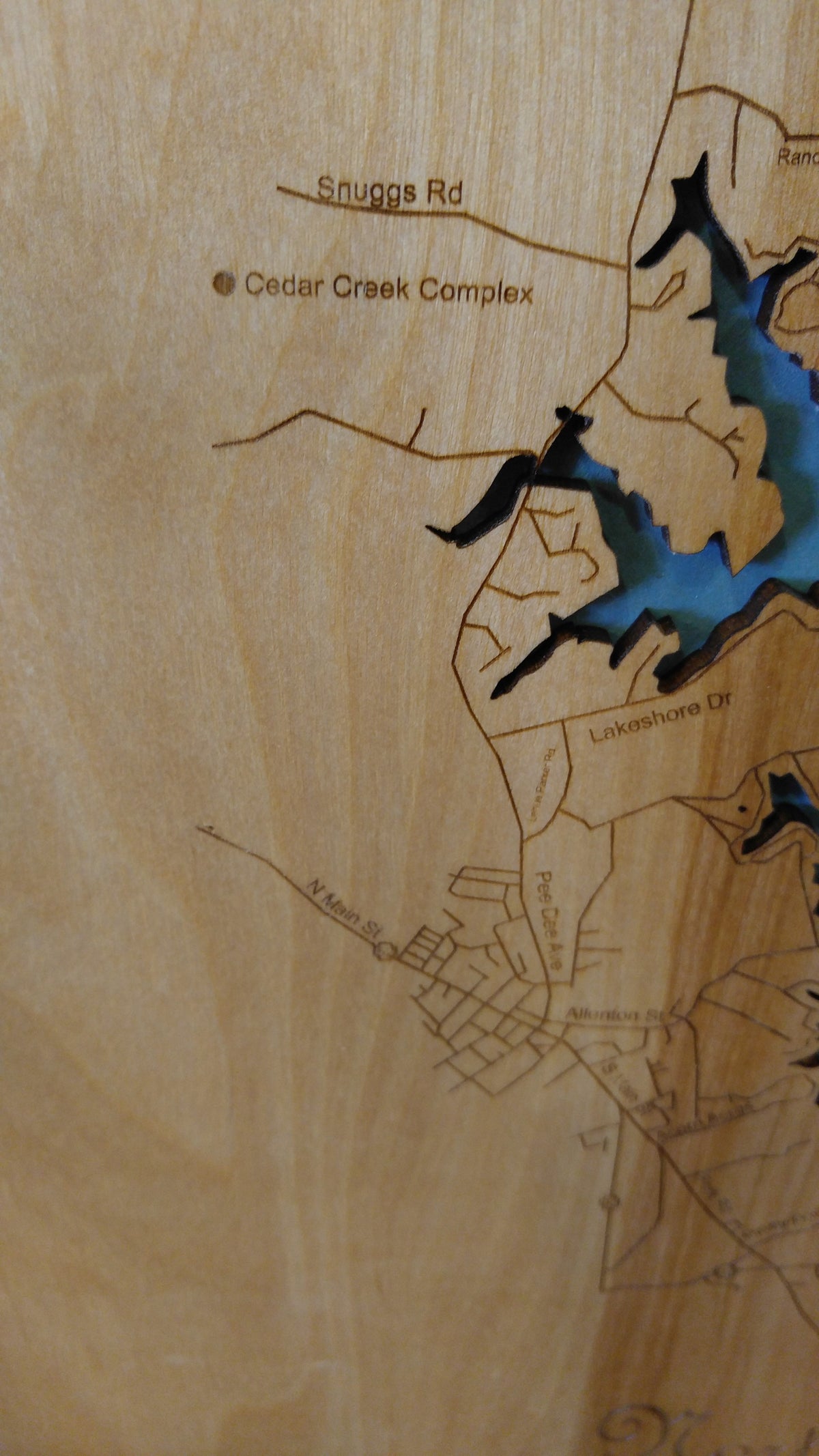 Lake Tillery, North Carolina - Wood Cut Laser Map| Personal Handcrafted ...