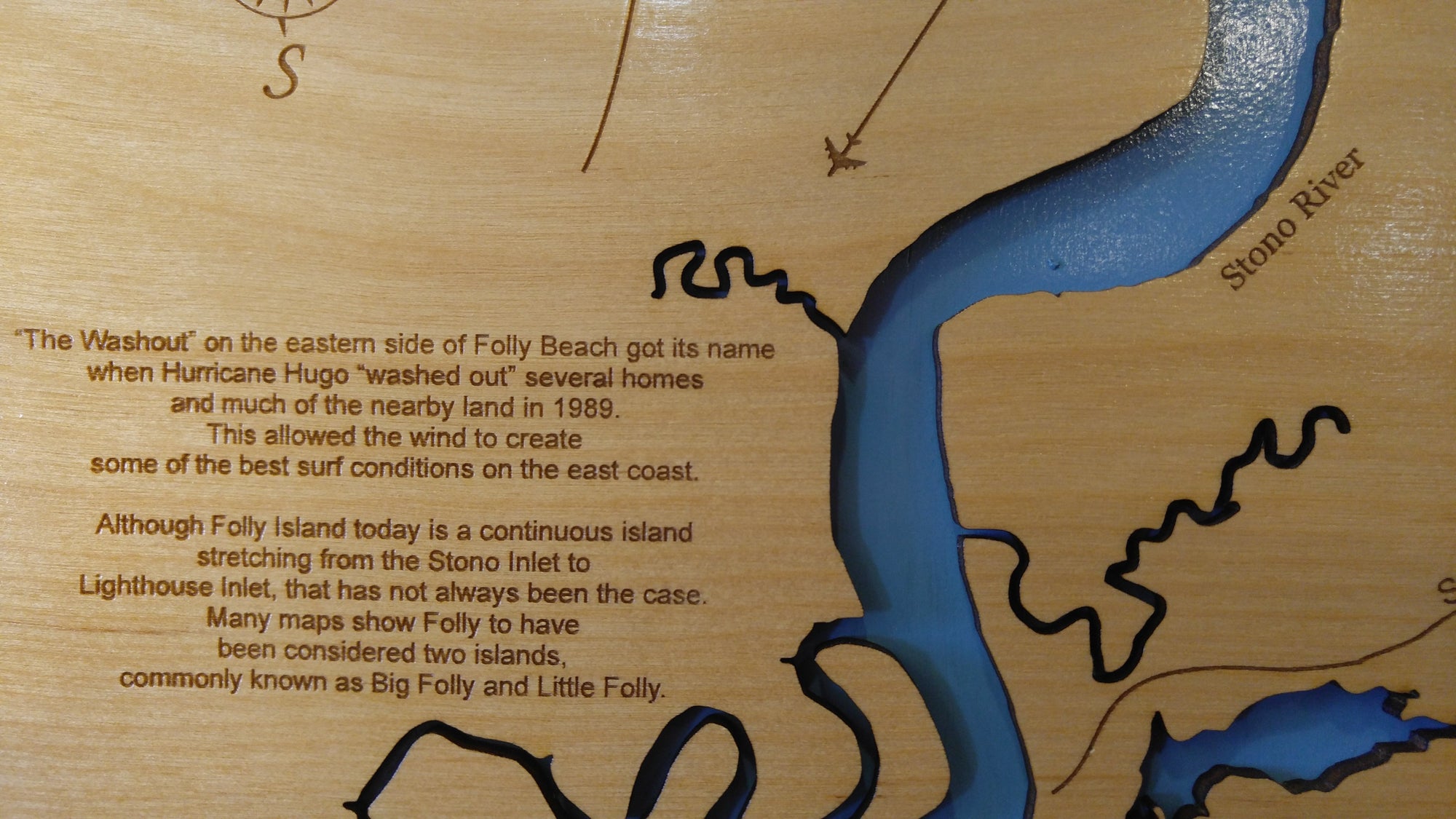Folly Island, South Carolina - Coastal Map - laser cut wood map ...