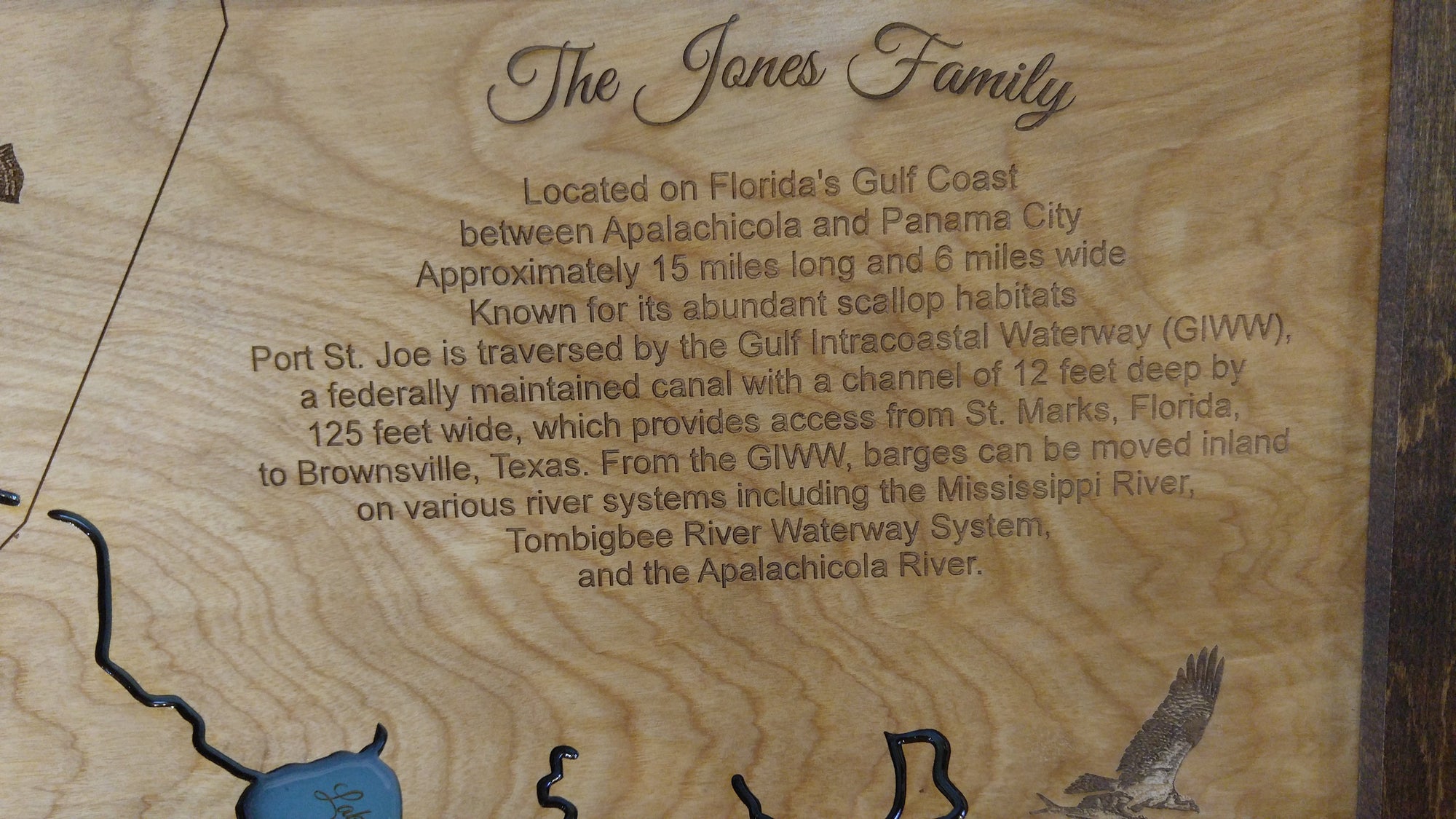 Saint Joseph Bay, Florida - Coastal Map - laser cut wood map| Personal ...