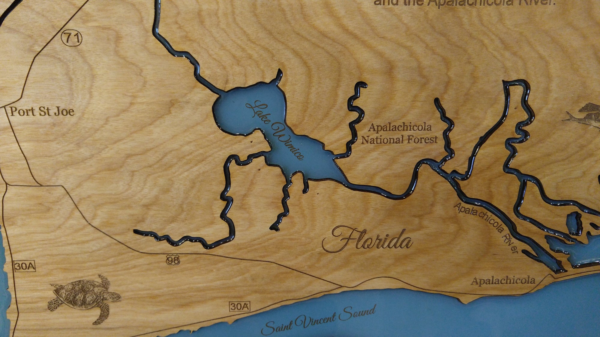 Saint Joseph Bay, Florida - Coastal Map - laser cut wood map| Personal ...