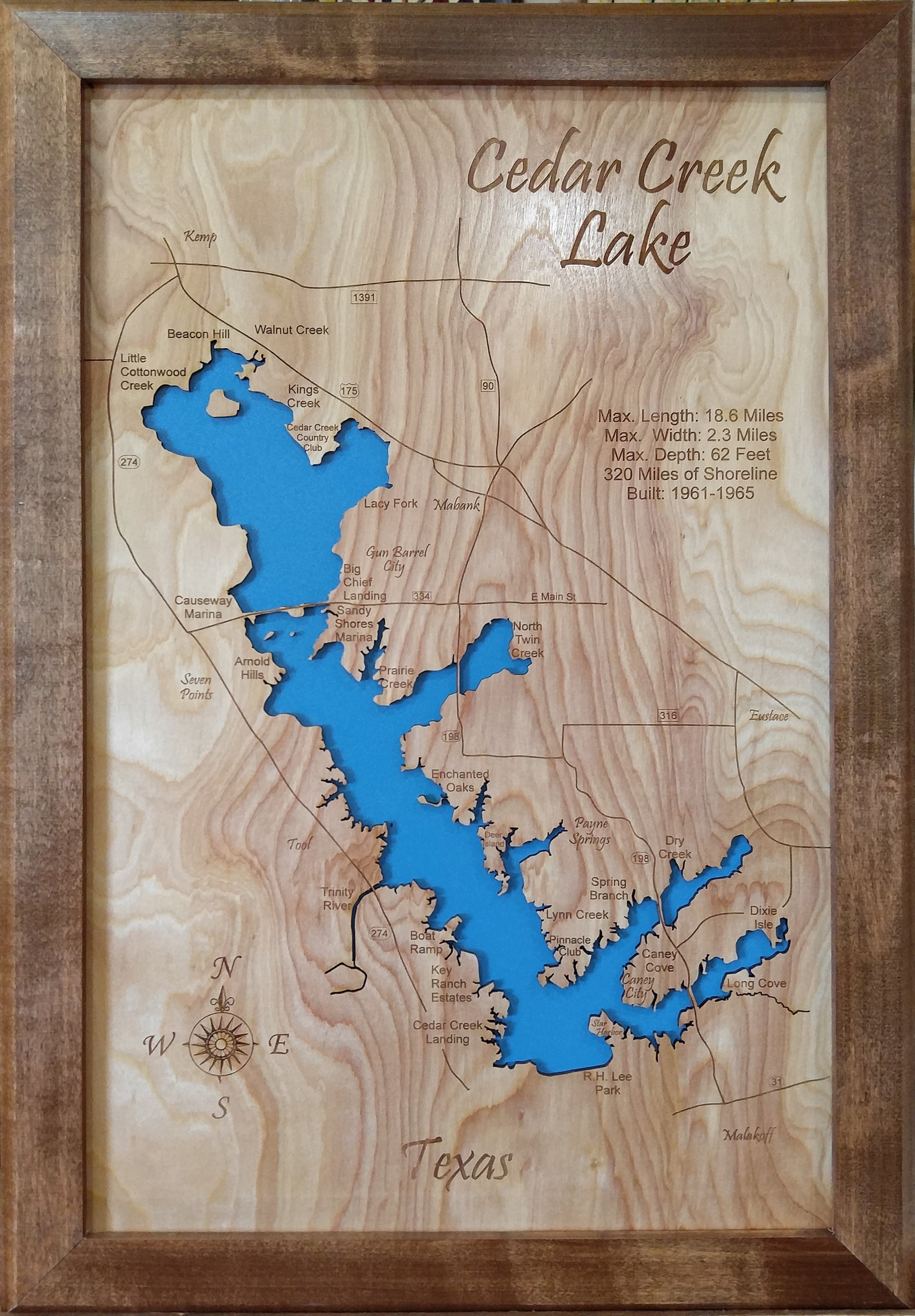 Cedar Creek Lake Texas Map
