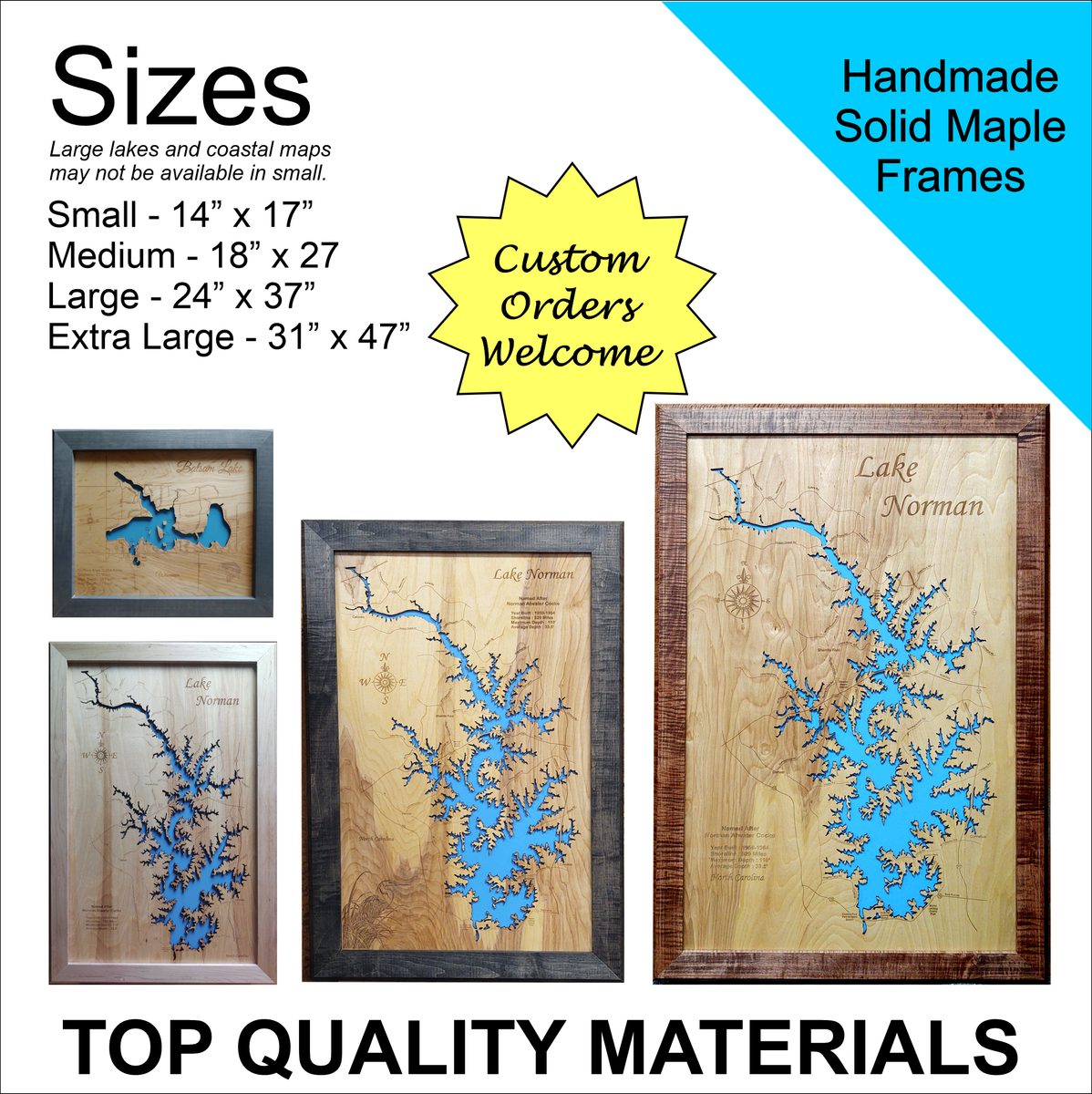 Intermediate Lake, Michigan - Laser Cut Wood Map| Personal Handcrafted ...
