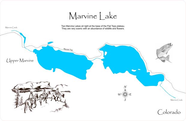 Marvine Lakes, Colorado - Laser Cut Wood Map| Personal Handcrafted Displays