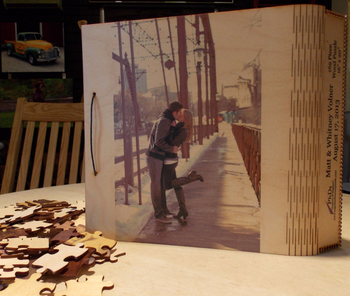 Custom Photo Puzzle Memory Box Guest Book| Personal Handcrafted Displays