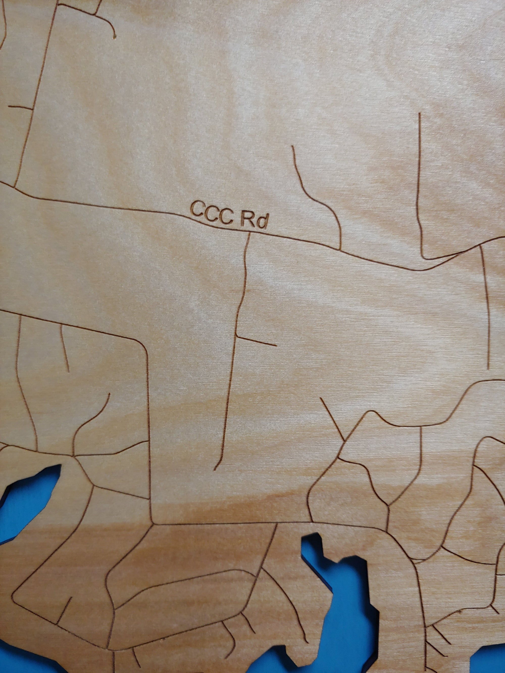 Lake Caroline, Virginia - Laser Cut Wood Map| Personal Handcrafted Displays