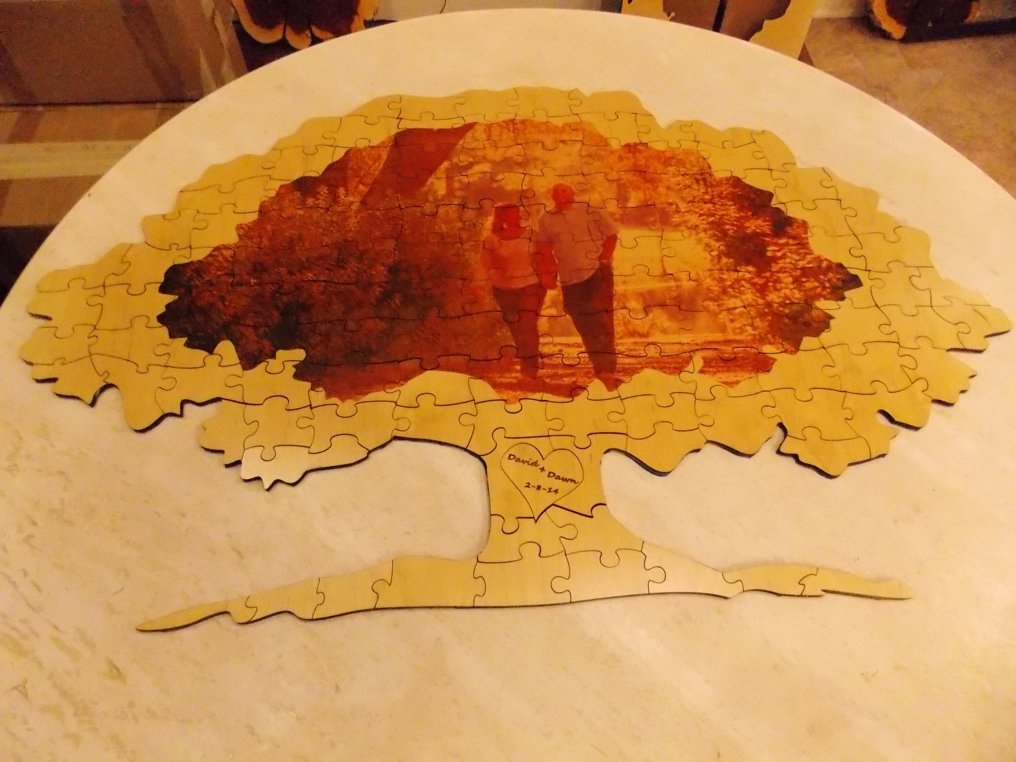 Oak Tree Wood Puzzle Guest Book| Personal Handcrafted Displays