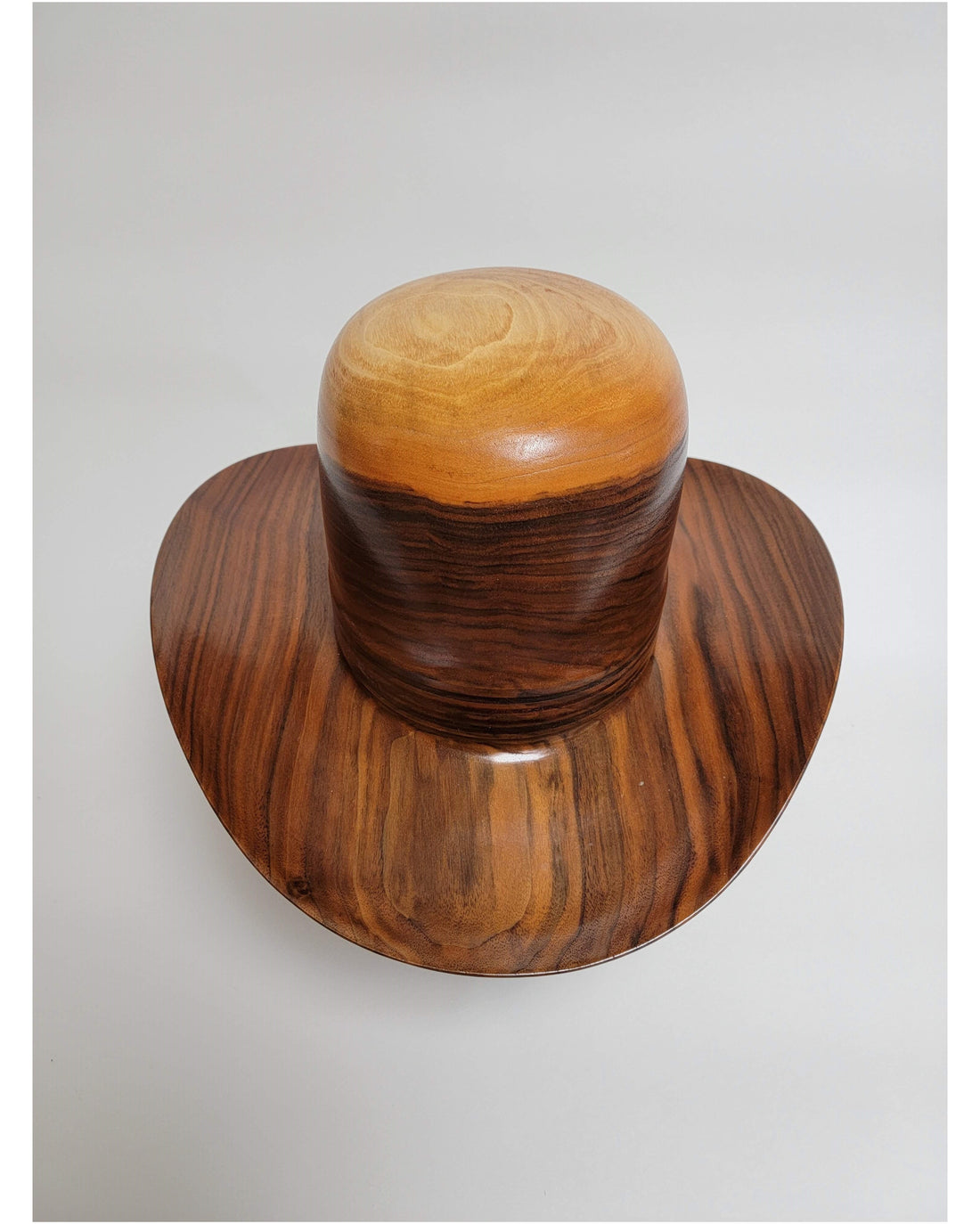 Walnut Cowboy Hat - Rare Wood Turned Men's Headwear #244| Personal ...