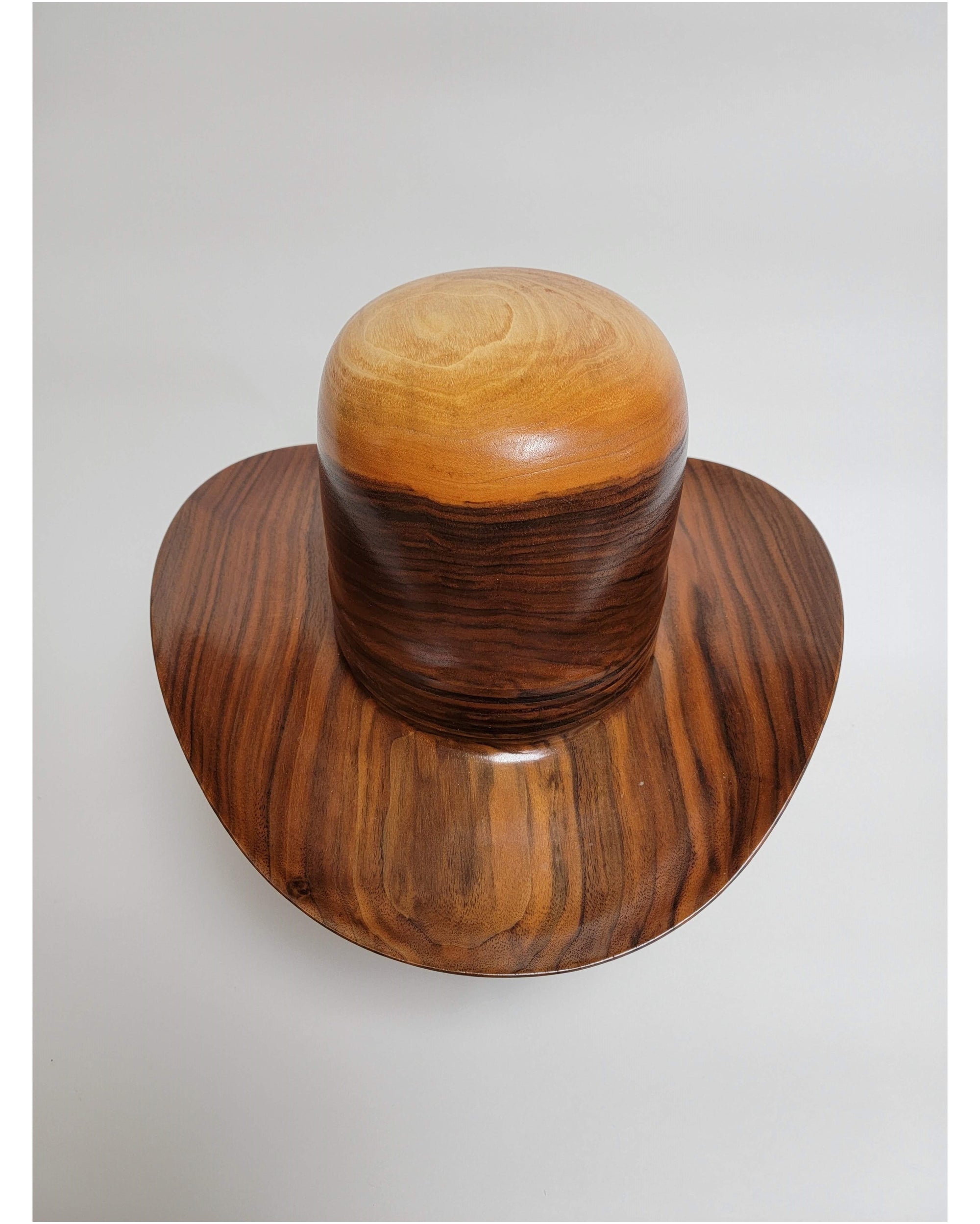 Walnut Cowboy Hat - Rare Wood Turned Men's Headwear #244| Personal ...