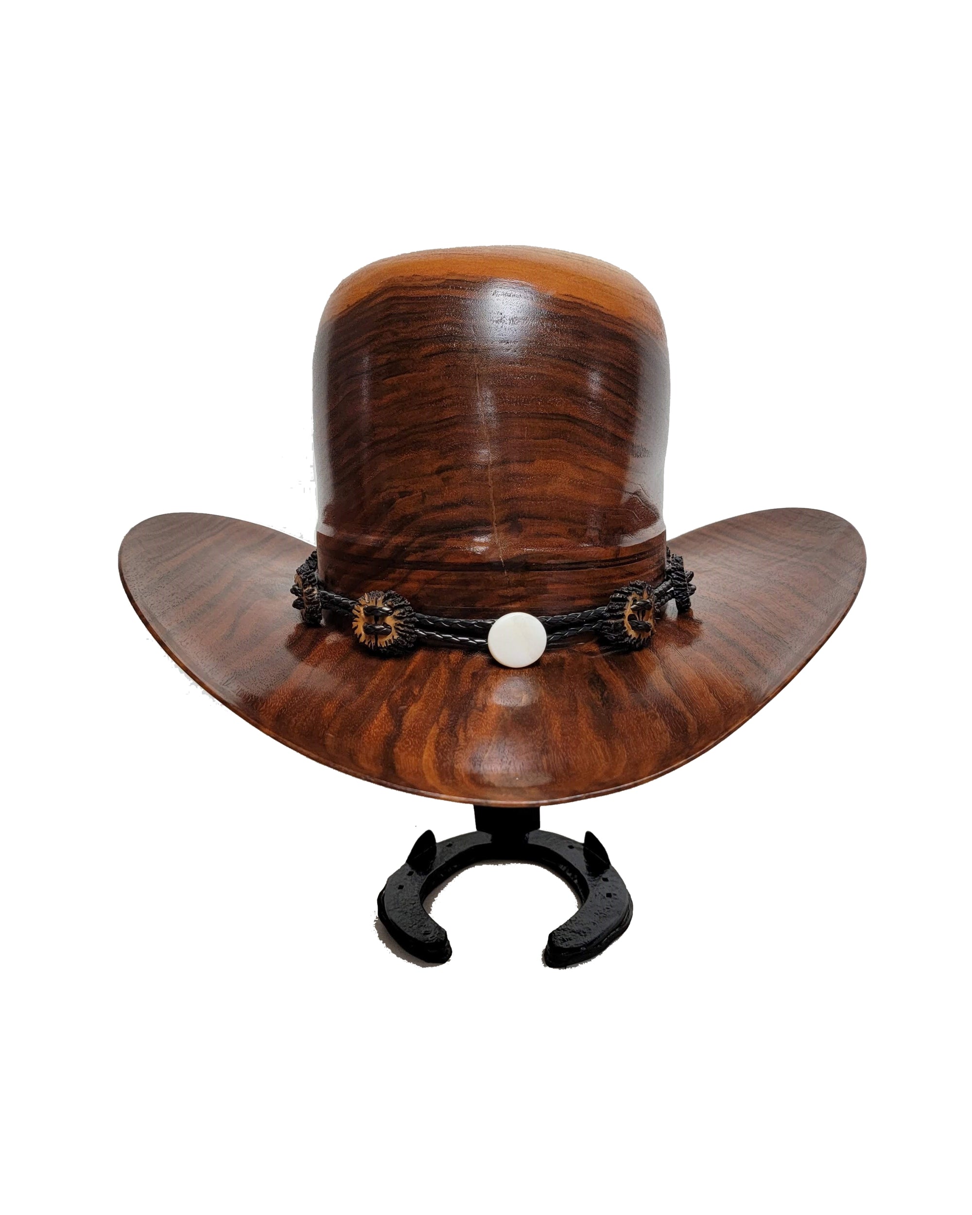 Walnut Cowboy Hat - Rare Wood Turned Men's Headwear #244| Personal ...