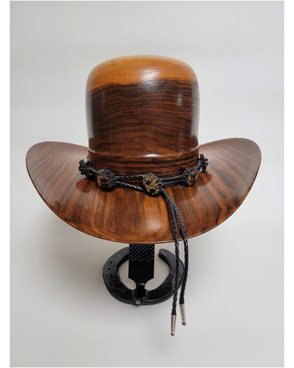 Walnut Cowboy Hat - Rare Wood Turned Men's Headwear #244| Personal ...